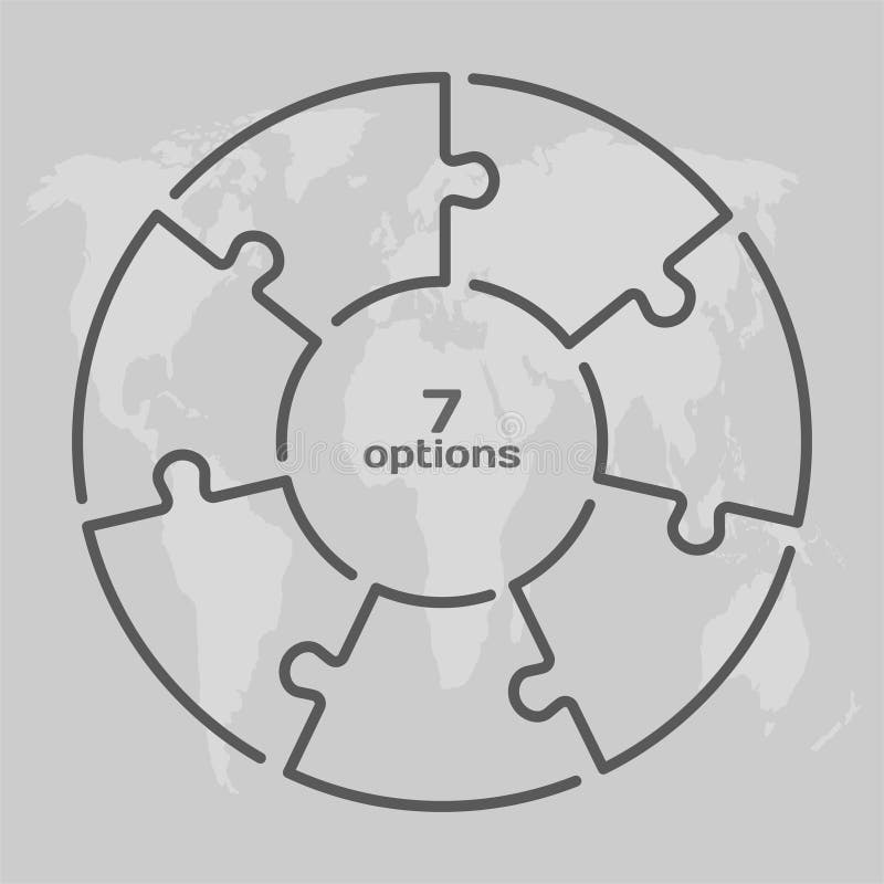 Circle Diagram Infographic in 7 Steps or Options Stock Vector ...