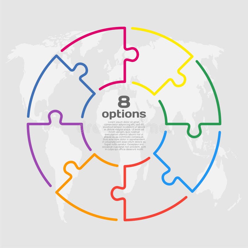 Circle Diagram Infographic in 8 Steps or Options Stock Vector ...