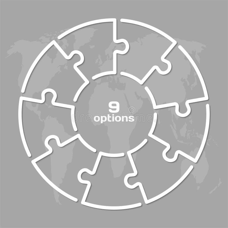 Circle Diagram Infographic in 9 Steps or Options Stock Vector ...
