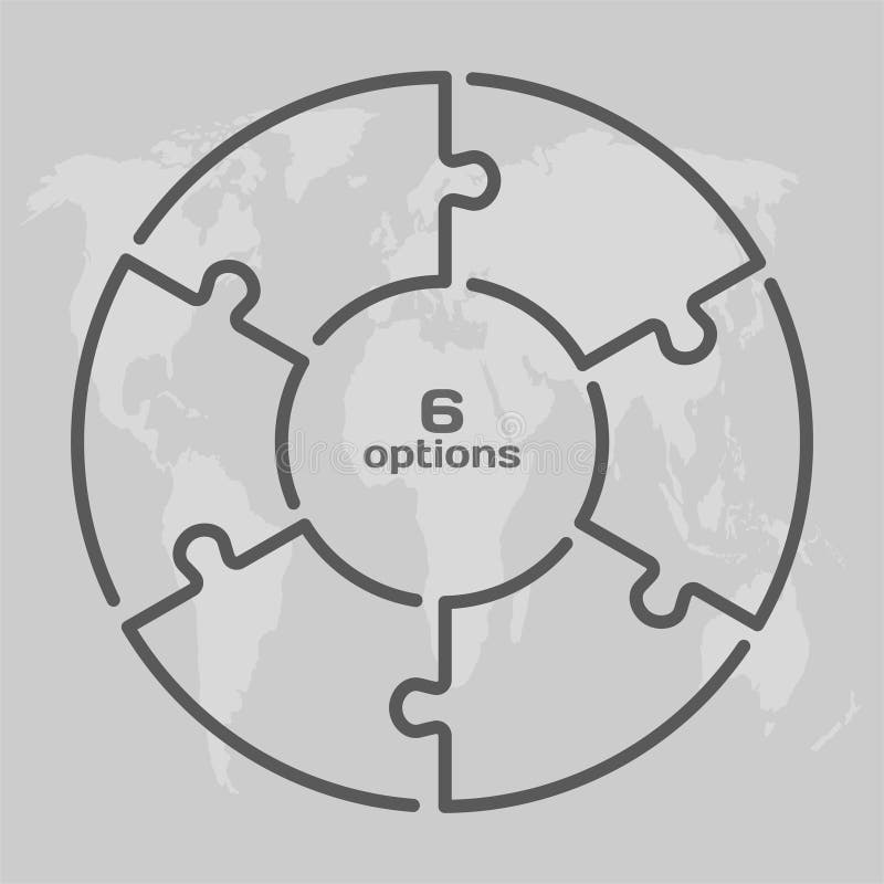 Circle Diagram Infographic in 6 Steps or Options Stock Vector ...