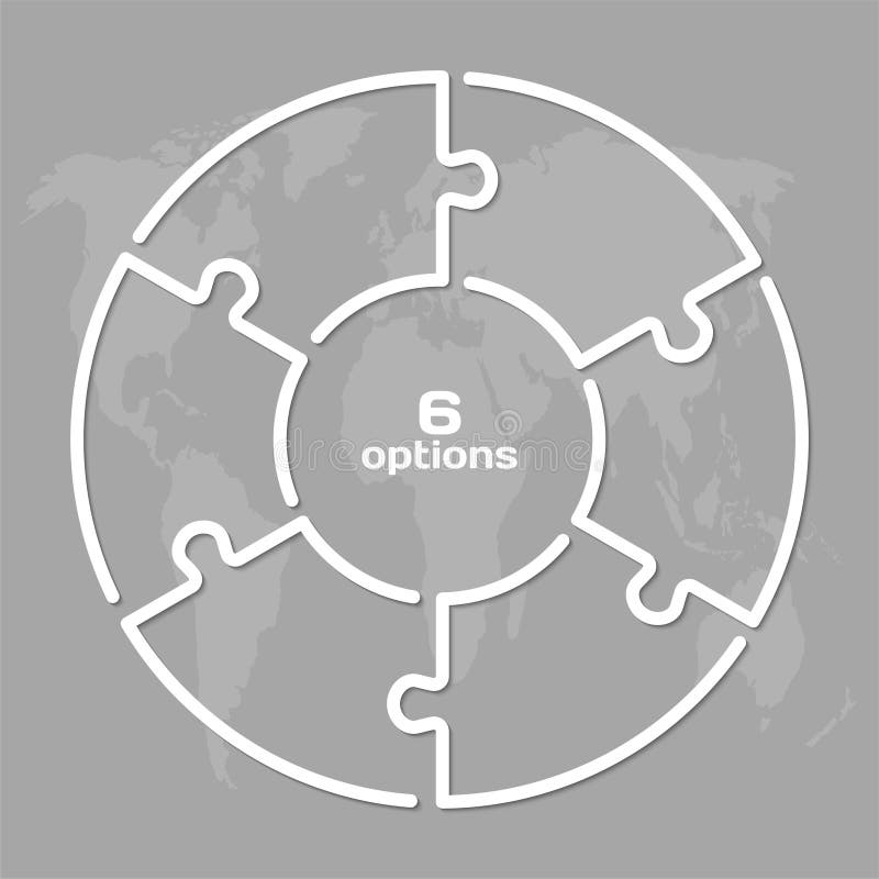 Circle Diagram Infographic in 6 Steps or Options Stock Vector ...