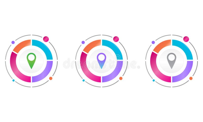 Circle Diagram with Location Icon . Vector Icon Concept Stock Vector ...
