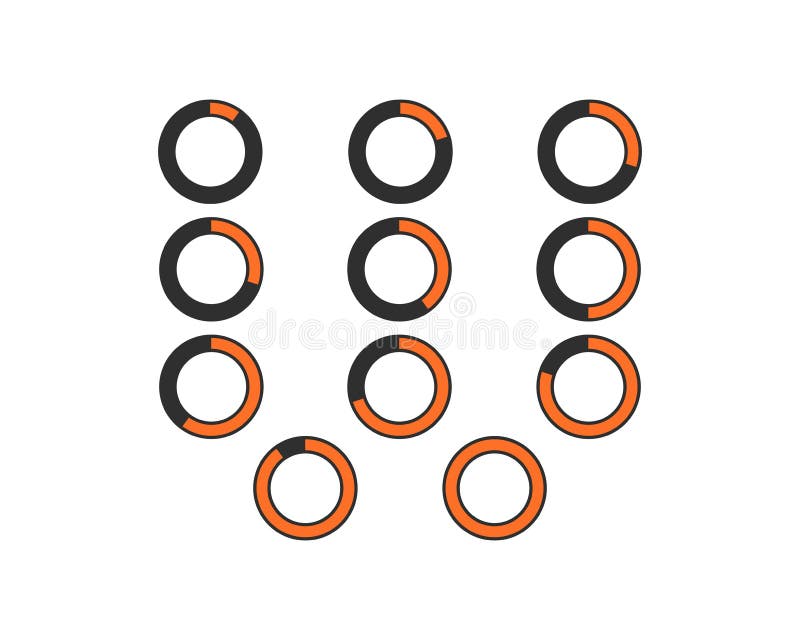 Circle Diagram Pie Charts Infographic Elements. Progress Wheel Vector ...
