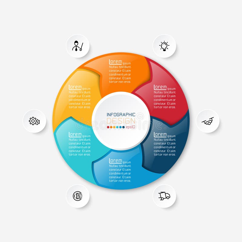 Circle Diagram Presentation Graphic Design for Use Planning, Work ...