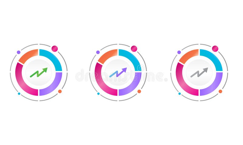 Circle Diagram with Progress Graph Icon . Vector Icon Concept Stock ...