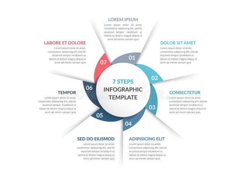 Circle Diagram - Seven Elements Stock Vector - Illustration of idea ...
