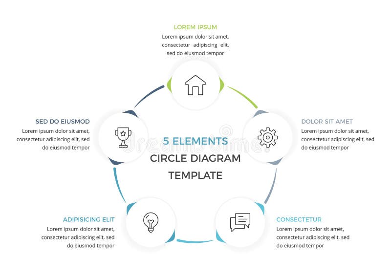 Circle Diagram Template stock vector. Illustration of design - 53388488