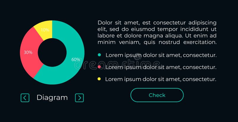 Circle Diagram UI Element Template Stock Vector - Illustration of ...