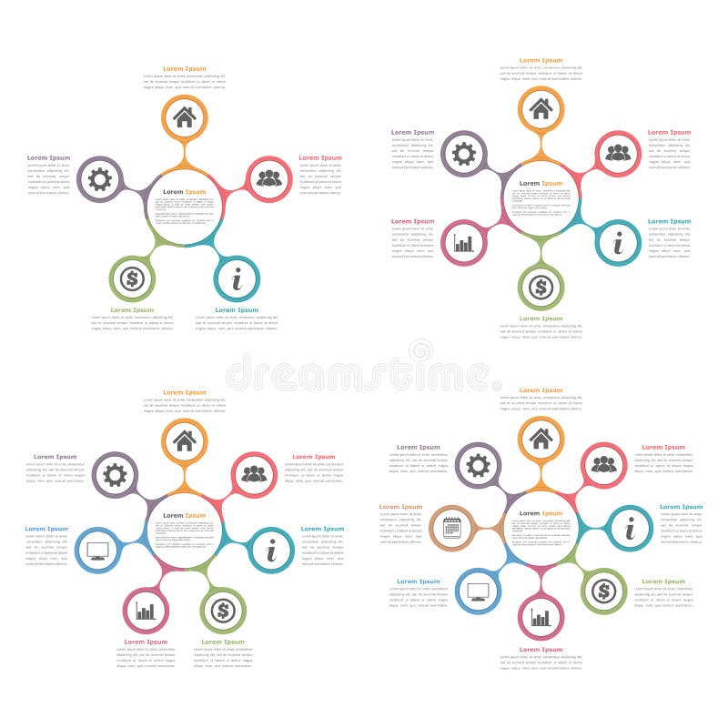 Circle Diagrams Set stock vector. Illustration of info - 73910004