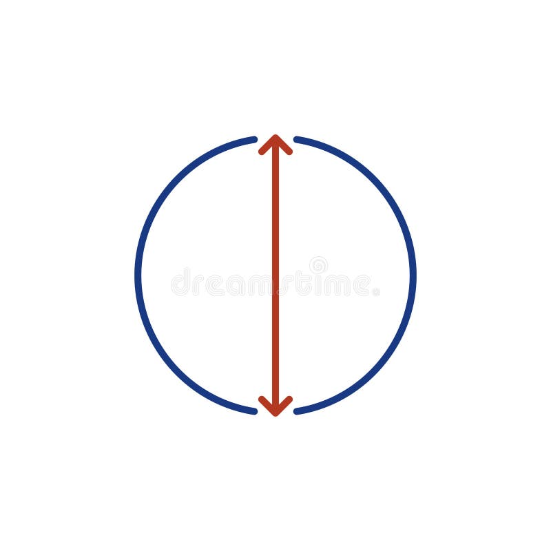 Circle Diameter Vector Concept Colored Icon or Symbol Stock ...