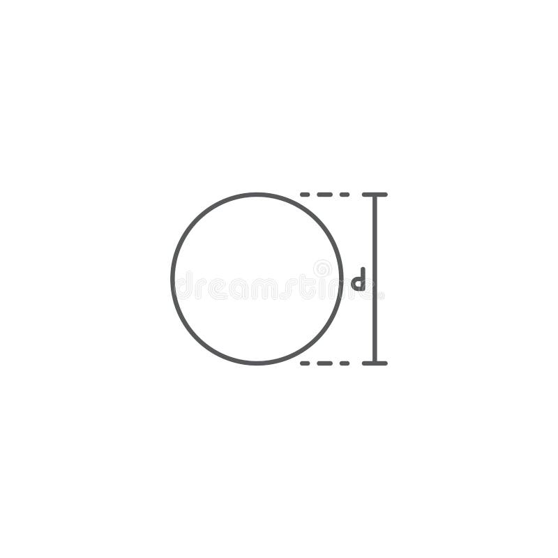 Circle Diameter Vector Icon Isolated on White Background Stock Vector ...