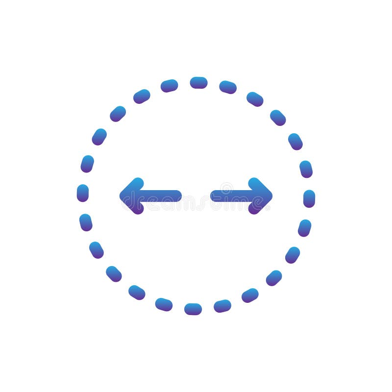 Circle Diameter Vector Icon Symbol Education Isolated on White ...