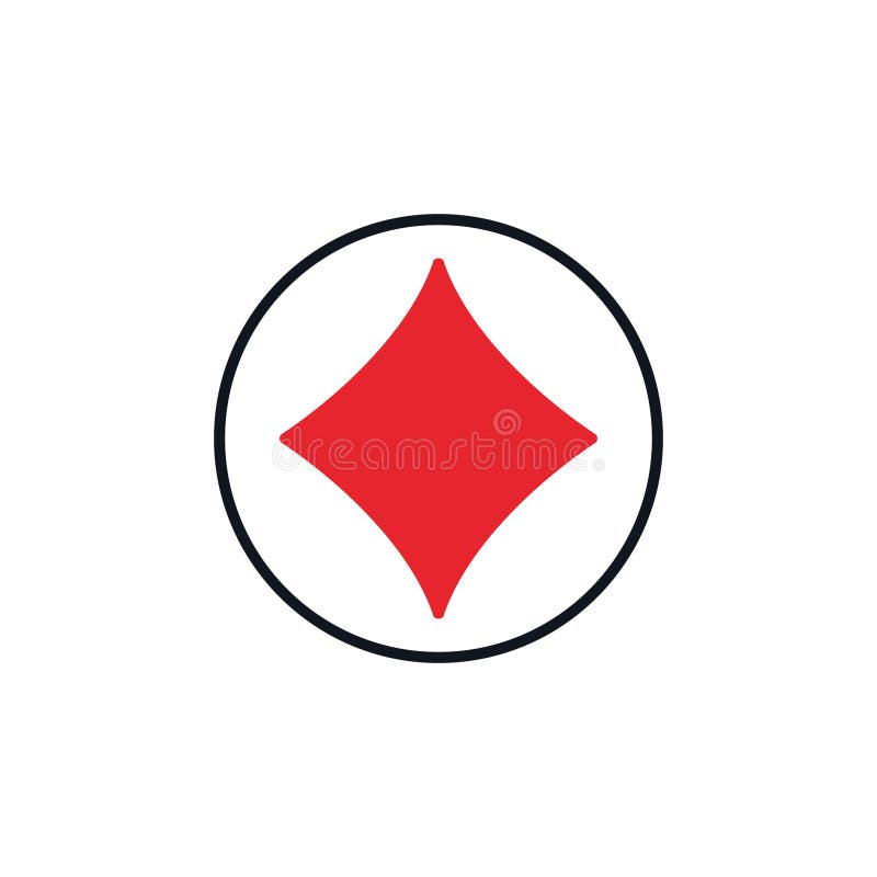 Circle with Diamonds Playing Card Suit Vector Concept Solid Icon Stock ...