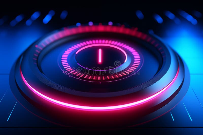 Digital Hi-tech Technology Design Power Button. by Generate Ai Stock ...