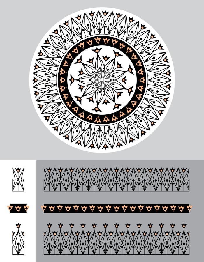 Circle Dish Pattern Stroke Full Stock Vector - Illustration of ...