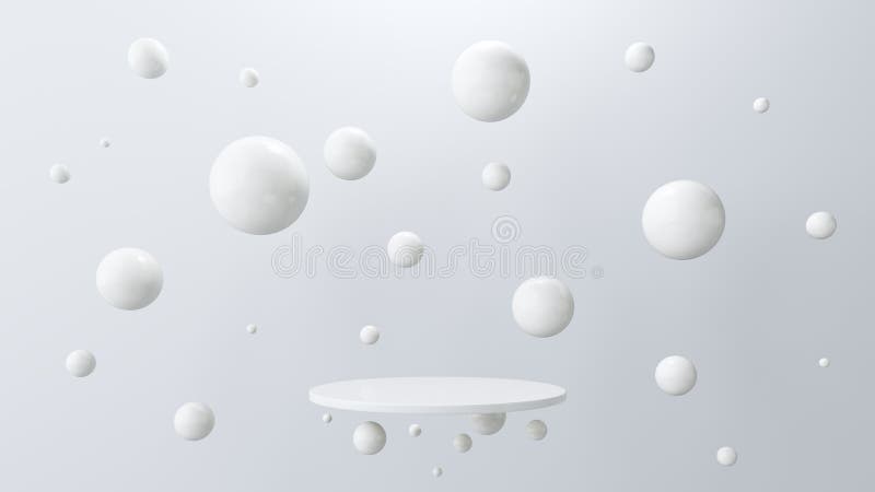 Circle Display Podium, Bubbles White Sphere Float. Sphere Ball ...