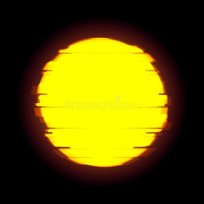 Circle in Distorted Glitch Style for Design Stock Vector - Illustration ...