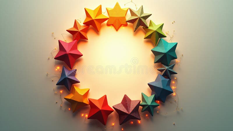 Circle of Diverse Shapes Symbolizing Inclusion and Unity Stock Image ...