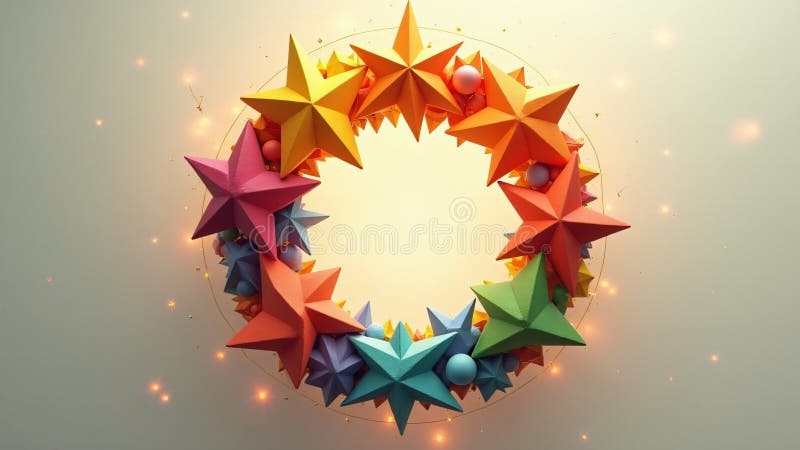 Circle of Diverse Shapes Symbolizing Inclusion and Unity Stock Image ...