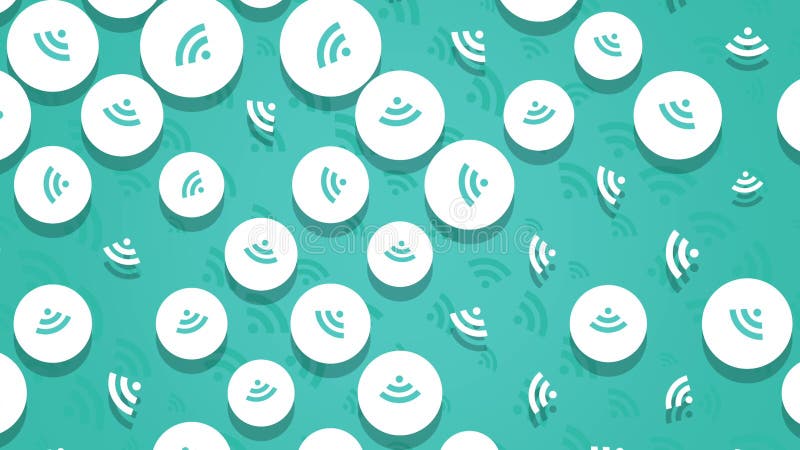 Circle of Wifi Diverse Connections Symbolized on Green Background Stock ...