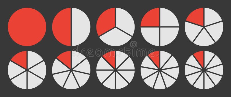 Circle Divided in 8 Segments. Pie or Pizza Round Shape Cut in Eight ...