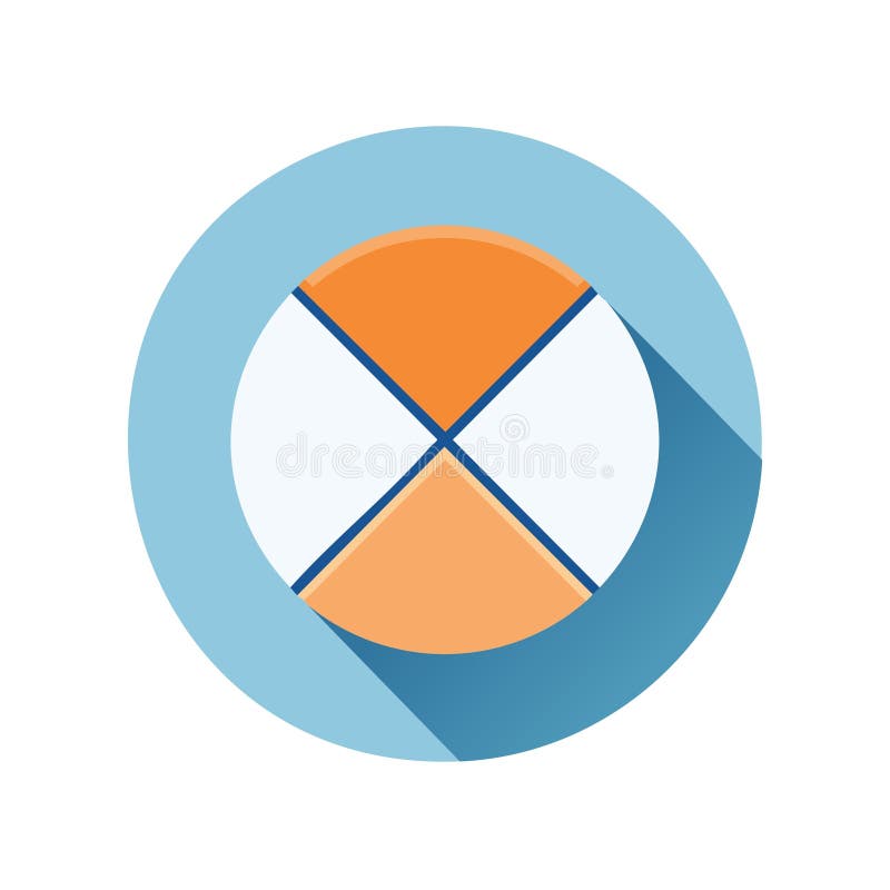 Circle Divided into Quadrants Icon with Blue Outline and Shadow Stock ...