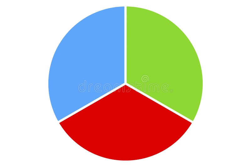 Circle Divided into Three Equal Segments Stock Illustration ...