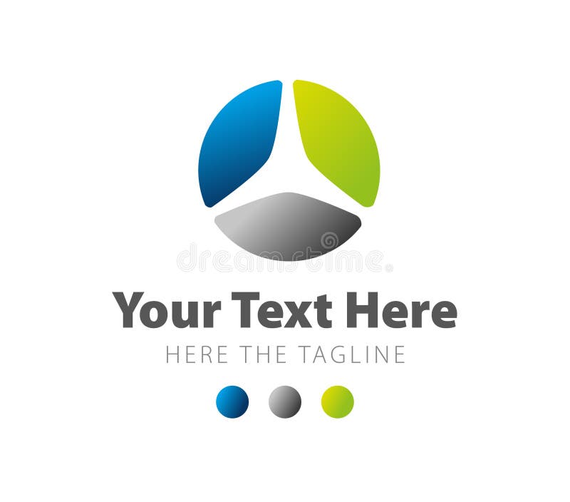 Circle Divided in Three Pieces of Different Colors Blue Green and Grey ...