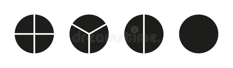 Circle Division on 10, 12 Equal Parts. Wheel Round Divided Diagrams ...