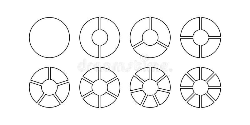 Circle Division Infographic Icon Set. Pie Chart Divided 6,7,8 Equal ... Circle Division Infographic Icon Set. Pie Chart Divided 6,7,8 Equal ...