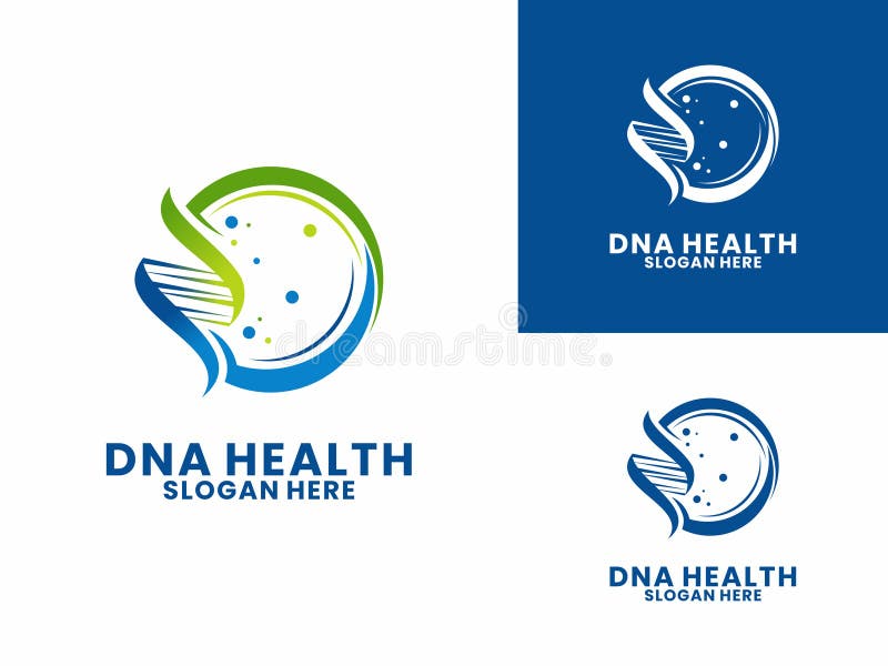 Circle DNA Genetic Logo Design Template. Modern DNA Care Logo Design ...
