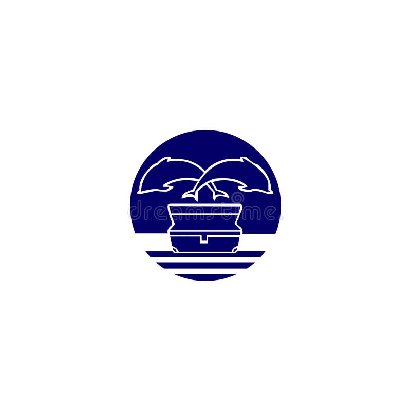 Circle Dolphin Vector Logo Template Stock Illustration - Illustration ...