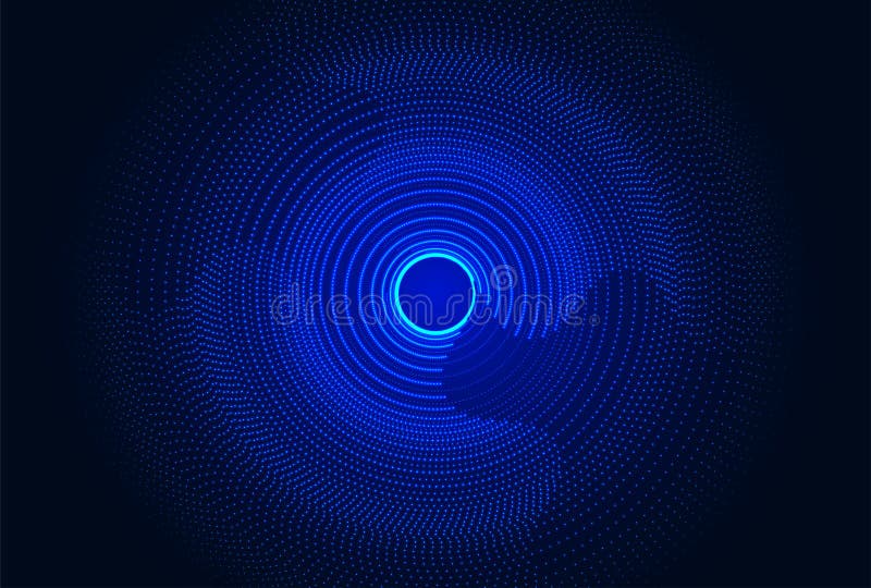 Circle Dot Sound Wave. Futuristic Digital Circles of Glowing Particles ...