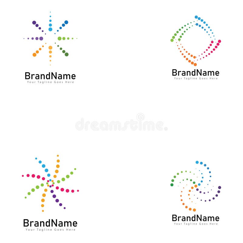 Circle Dots Creative Cool Logo Icon Design. Stock Vector - Illustration ...