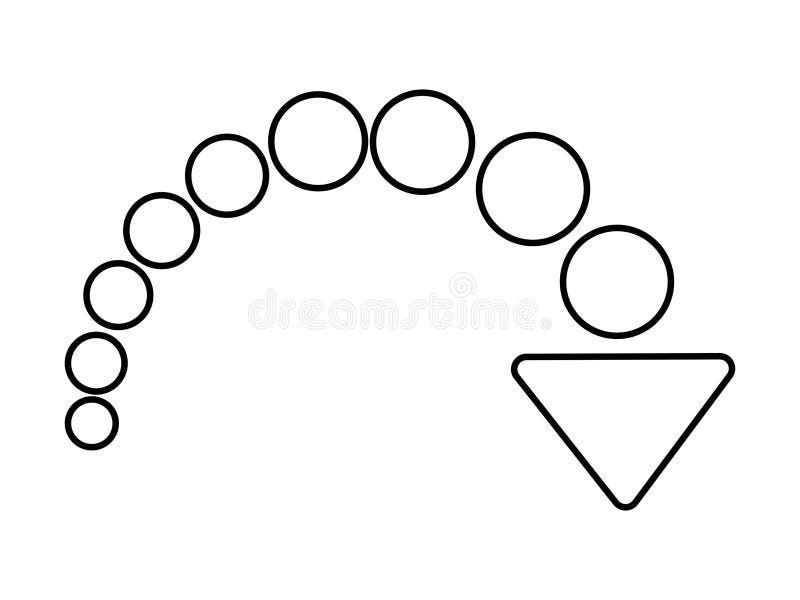 Circle dotted bend arrow stock illustration. Illustration of brand ...