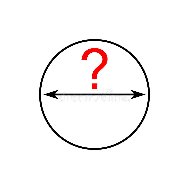 Circle with Double Arrow Inside and Question Mark. Vector Drawing Round ...