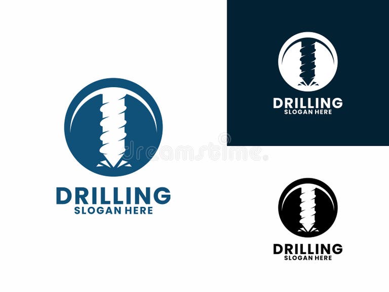 Circle Drill Mining Logo Design Vector. Drill Simple Logo Design ...
