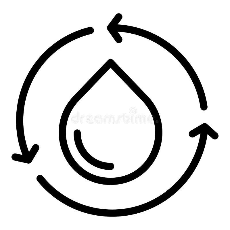 Circle Drop Water Icon, Outline Style Stock Illustration - Illustration ...