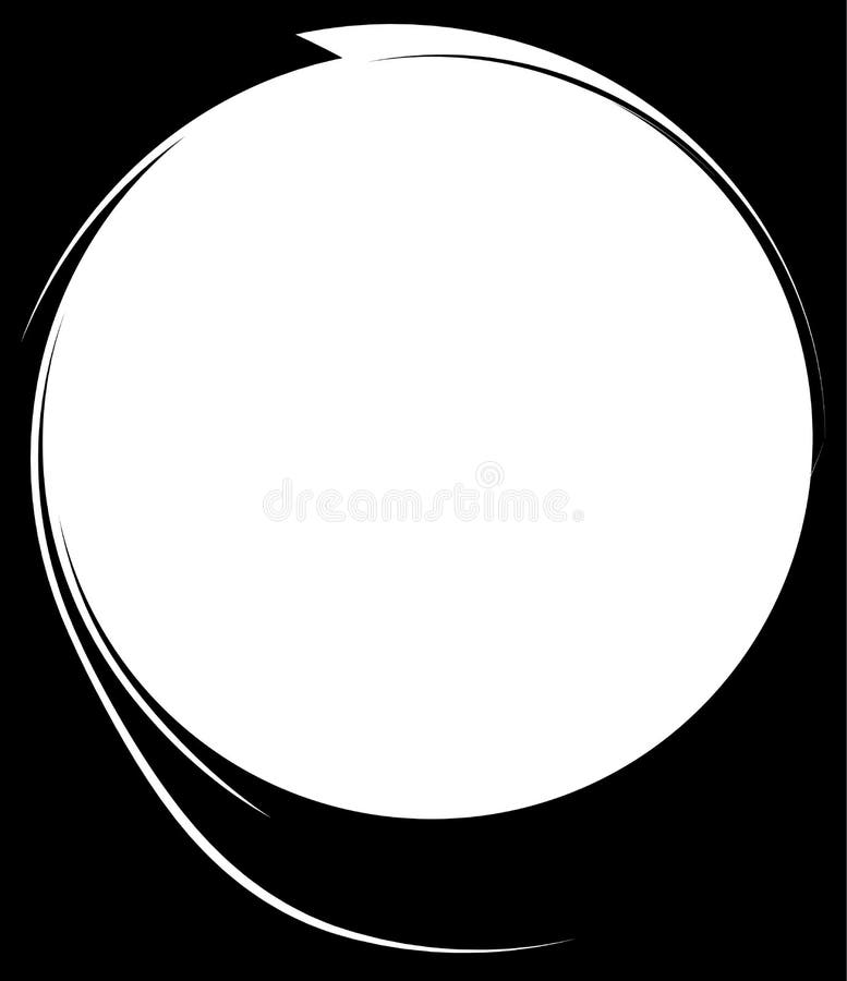Circle with Dynamic Swoosh Line Frame. Monochrome Circular Element ...