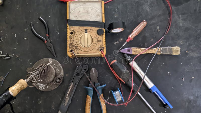 Circle of Electronic Work Tools Stock Image - Image of small, isolated ...