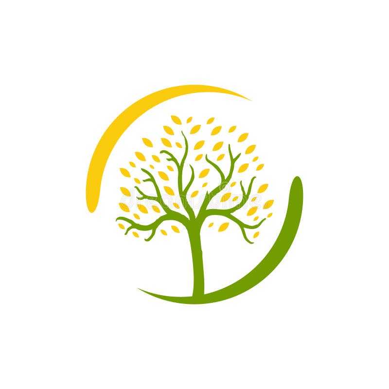 Circle Element with Tree Logo Vector Design Nature Graphics Element ...