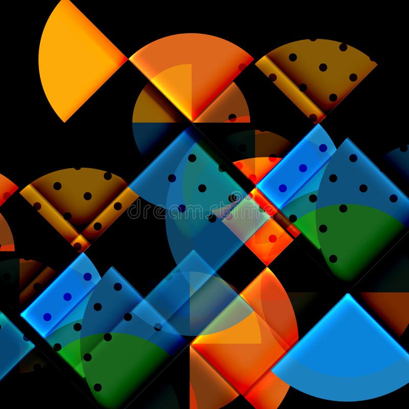 Circle Elements on Black Background Stock Vector - Illustration of ...