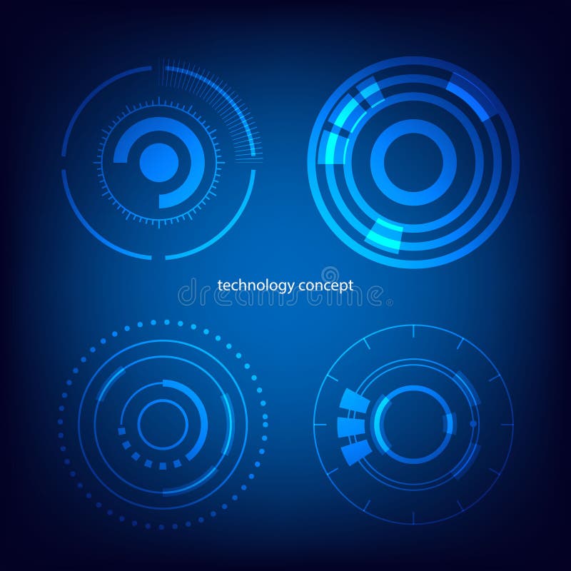 Circle Elements for Data Infographics. Set of Sci Fi Modern User ...