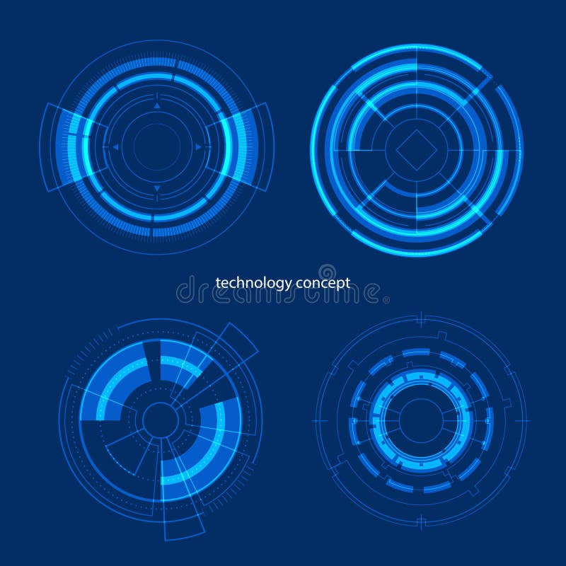 Circle Elements for Data Infographics. Set of Sci Fi Modern User ...