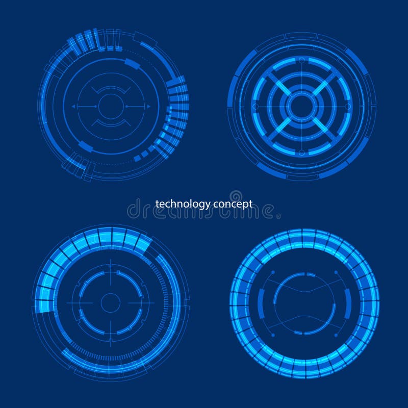 Circle Elements for Data Infographics. Set of Sci Fi Modern User ...