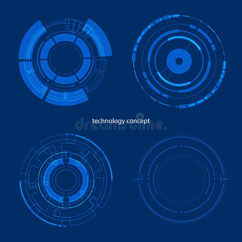 Circle Elements for Data Infographics. Set of Sci Fi Modern User ...