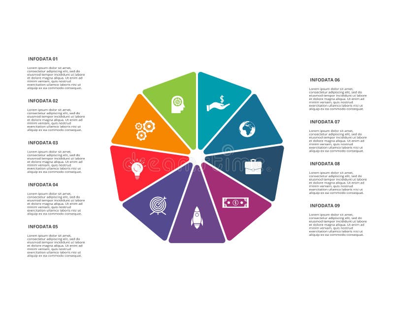 Circle Elements of Graph, Diagram with 9 Steps, Options, Parts or ...