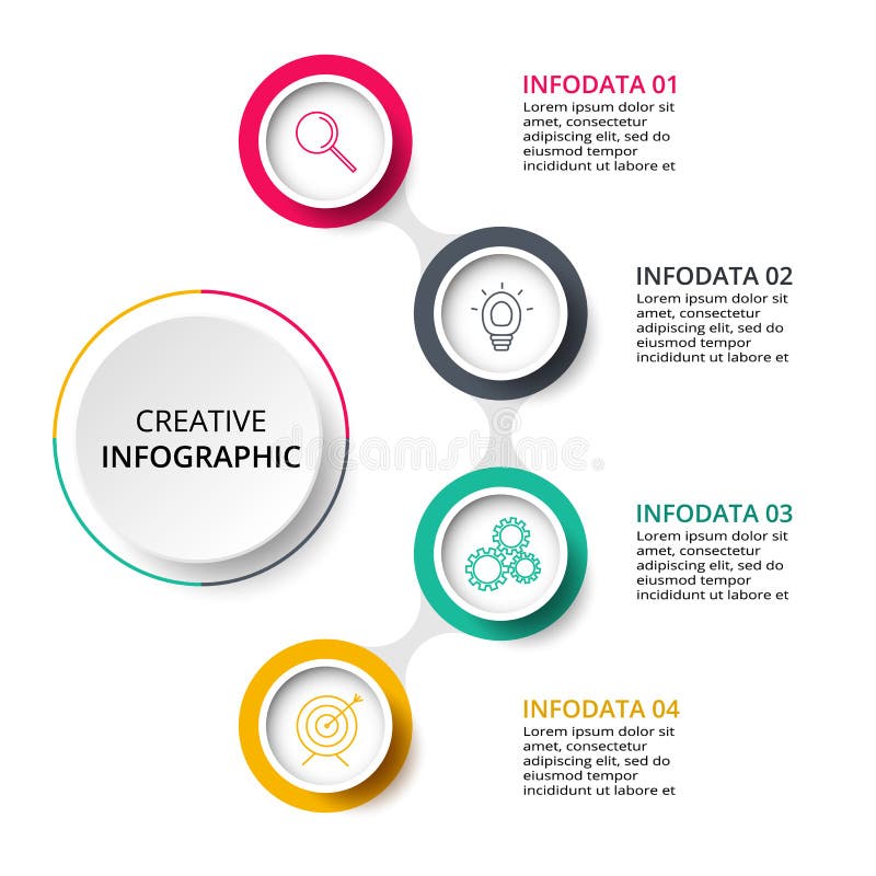Circle Elements of Graph, Diagram with 4 Steps, Options, Parts or ...