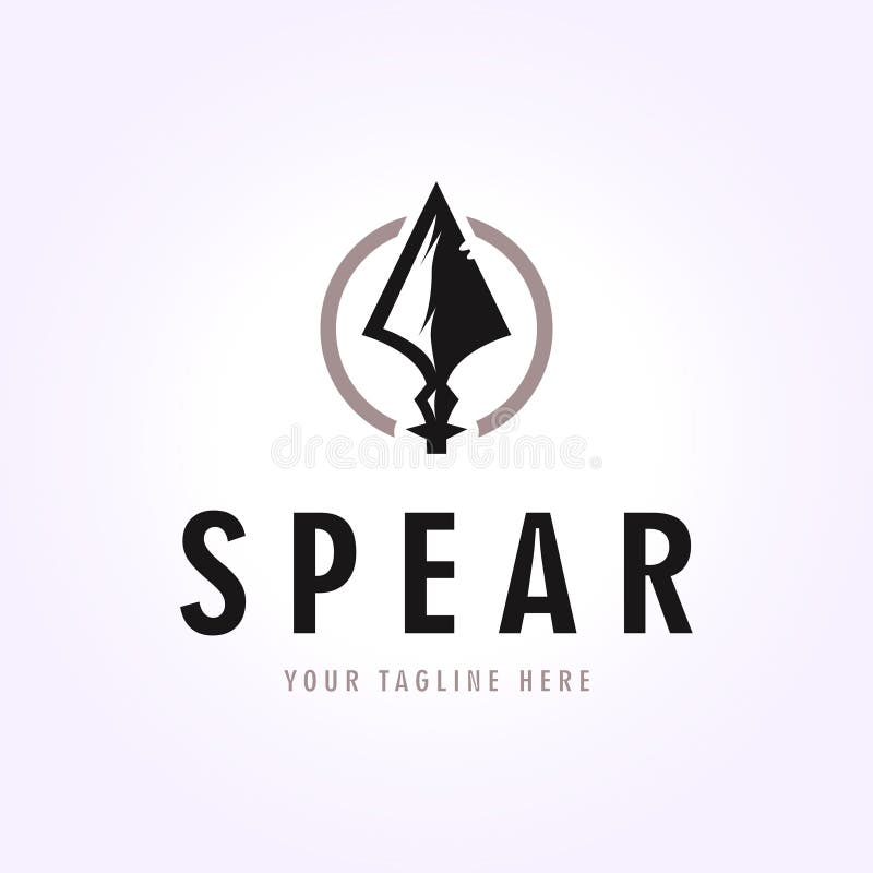 Circle Emblem Spear Logo Design, Arrow Vintage Vector Icon Illustration ...