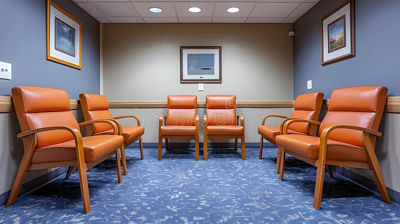 Circle of Empty Chairs in a Cozy Therapy Room. Concept Therapist Office ...